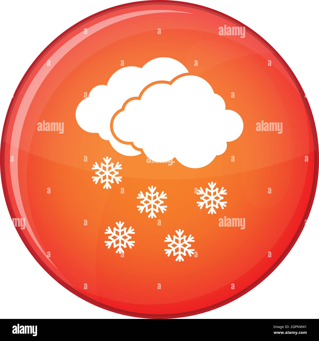 Cloud and snowflakes icon, flat style Stock Vector Image & Art - Alamy