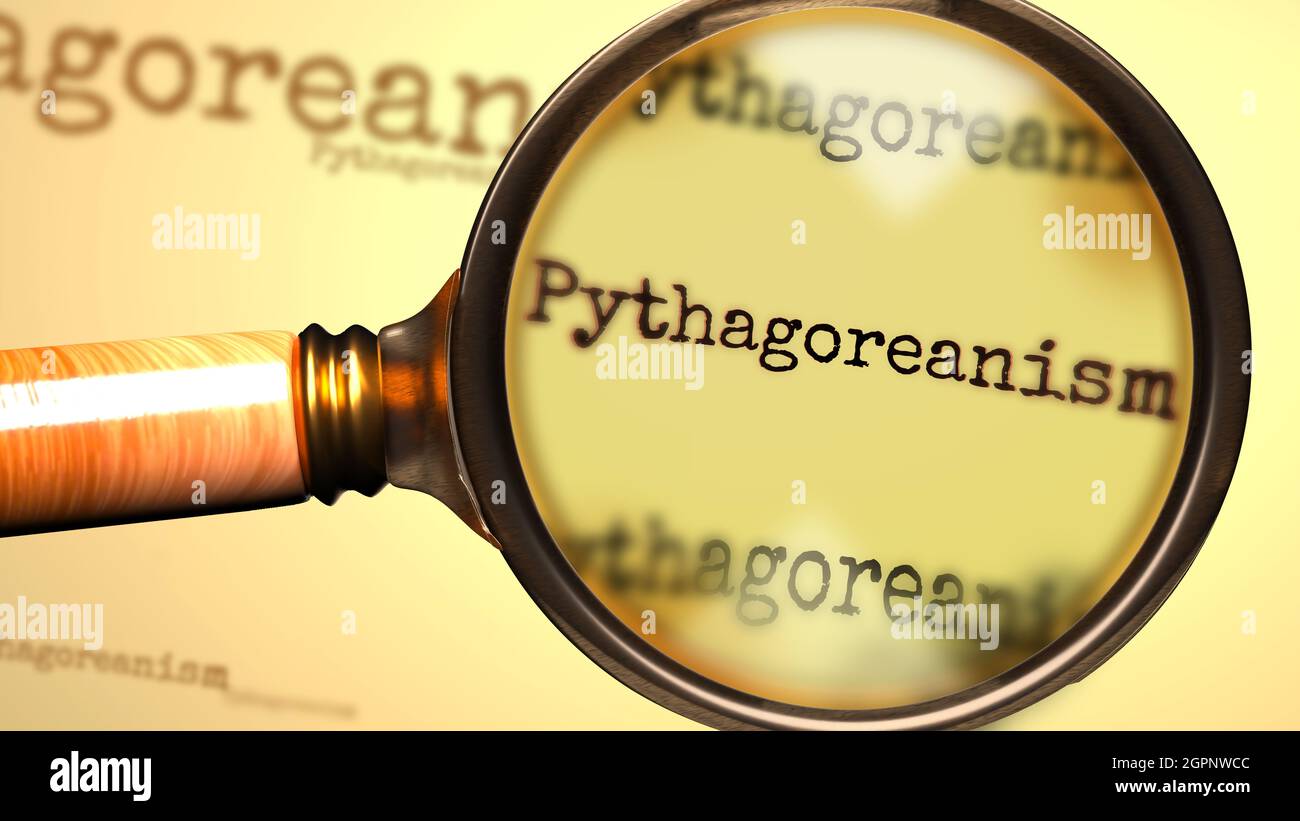 Pythagoreanism and a magnifying glass on word Pythagoreanism to ...