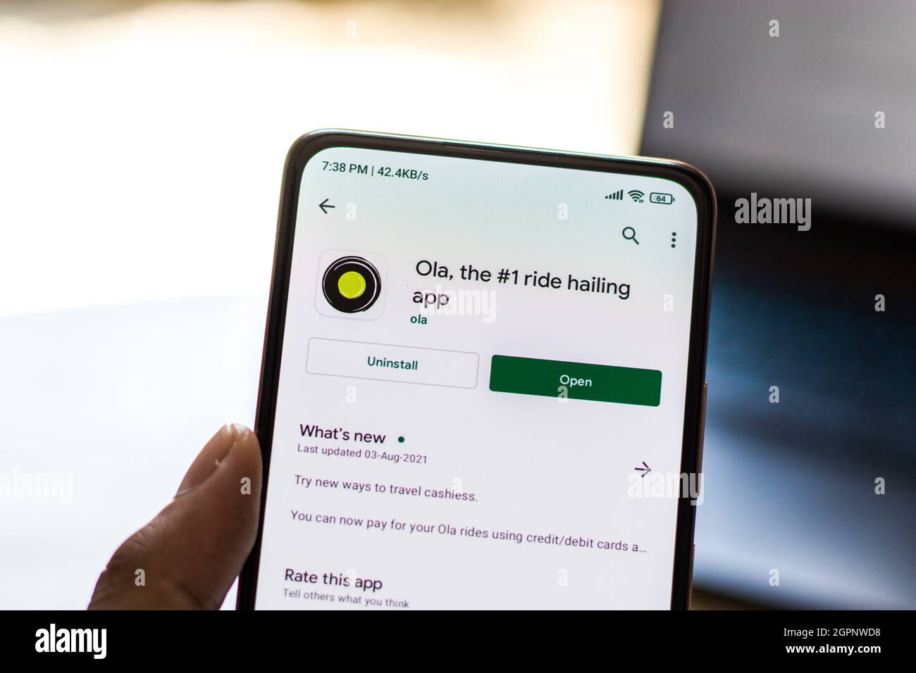 West Bangal, India - September 28, 2021 : OLA logo on phone screen ...