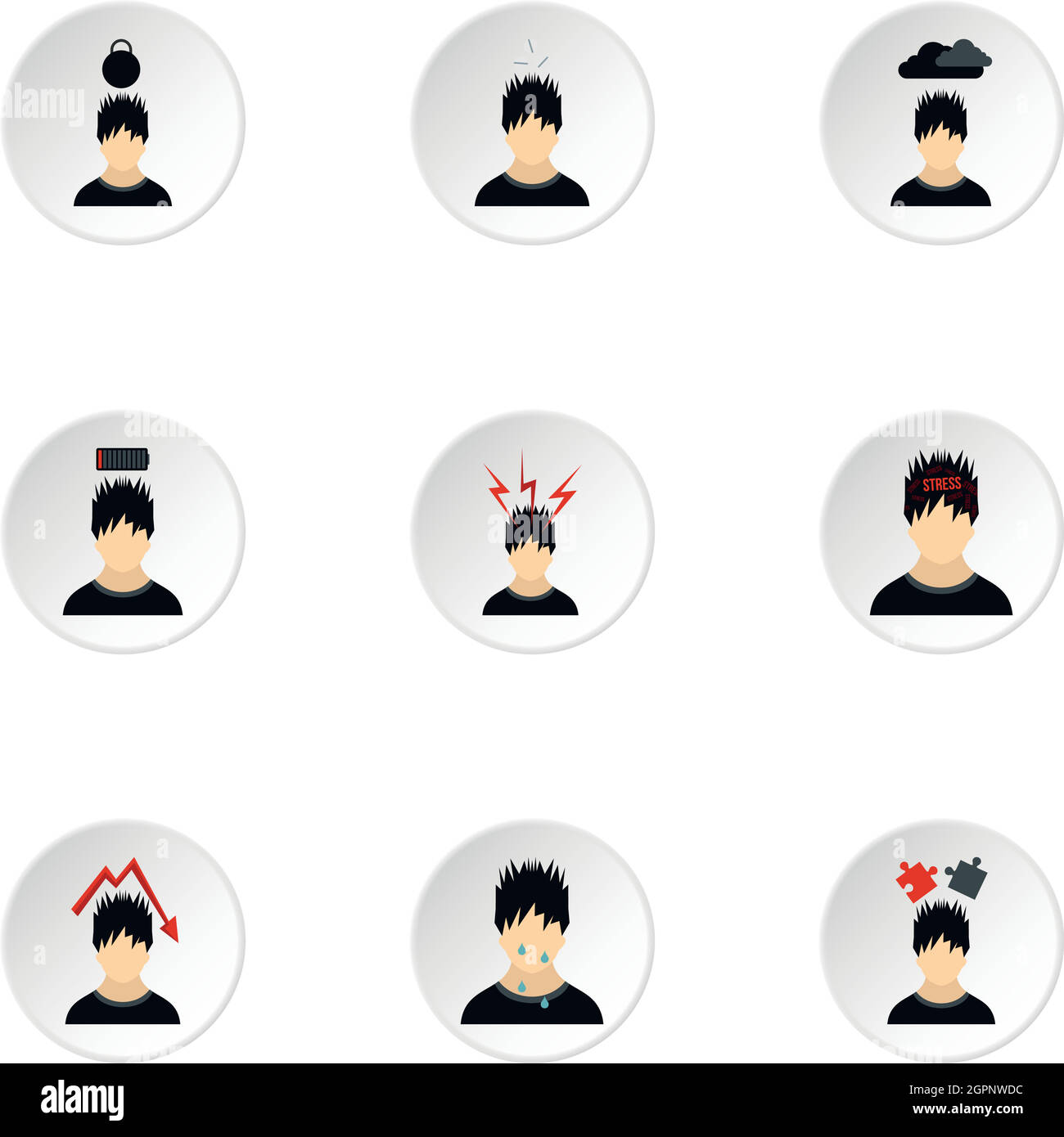 Feeling icons set, flat style Stock Vector Image & Art - Alamy