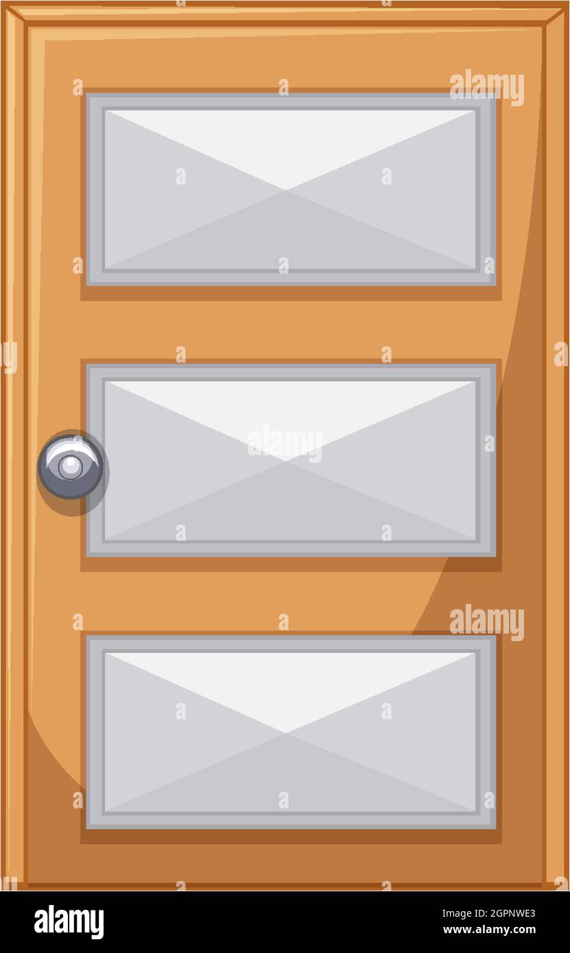 Simple wooden door for interior design illustration Stock Vector Image ...