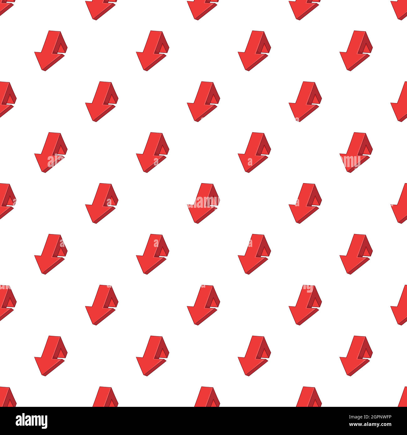 Large arrow shows down pattern, cartoon style Stock Vector Image & Art ...