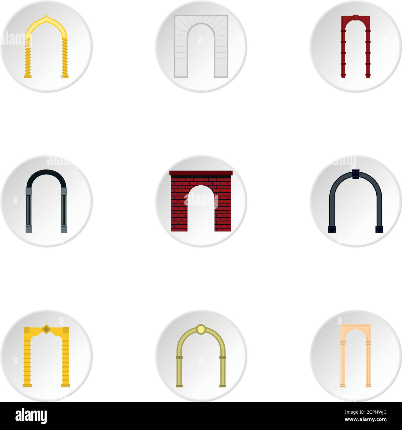 Different arches icons set, flat style Stock Vector Image & Art - Alamy
