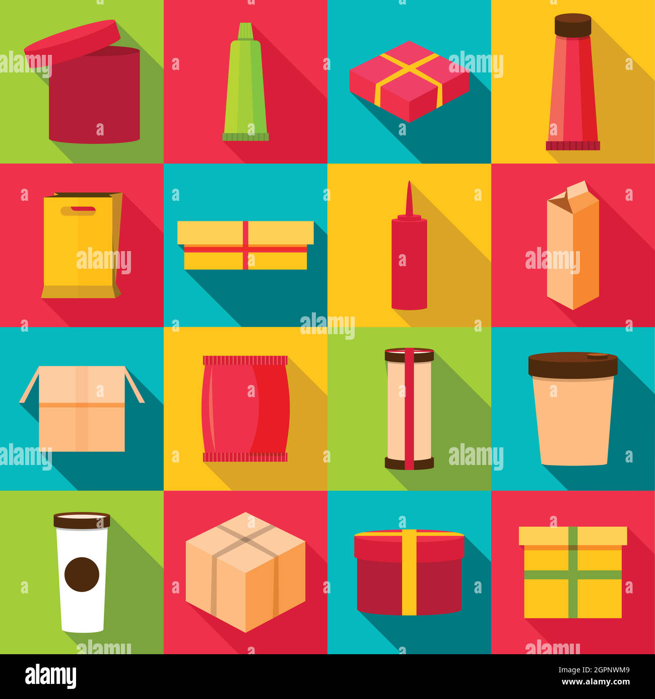Packaging icons set, flat style Stock Vector Image & Art - Alamy