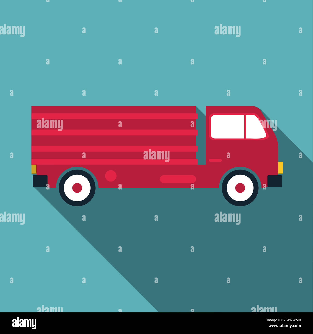 Red truck icon flat style hi-res stock photography and images - Alamy