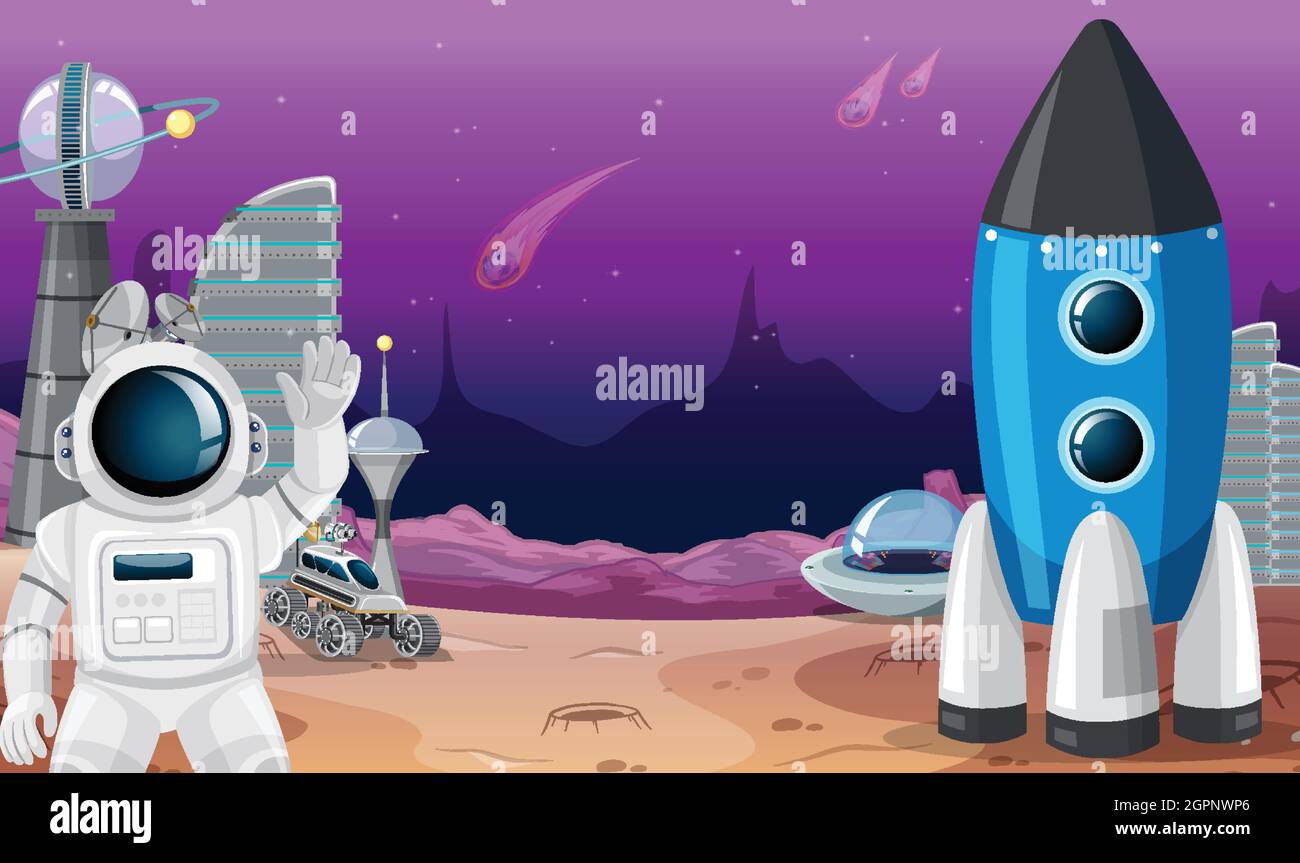 A space cartoon background scene illustration Stock Vector Image & Art ...
