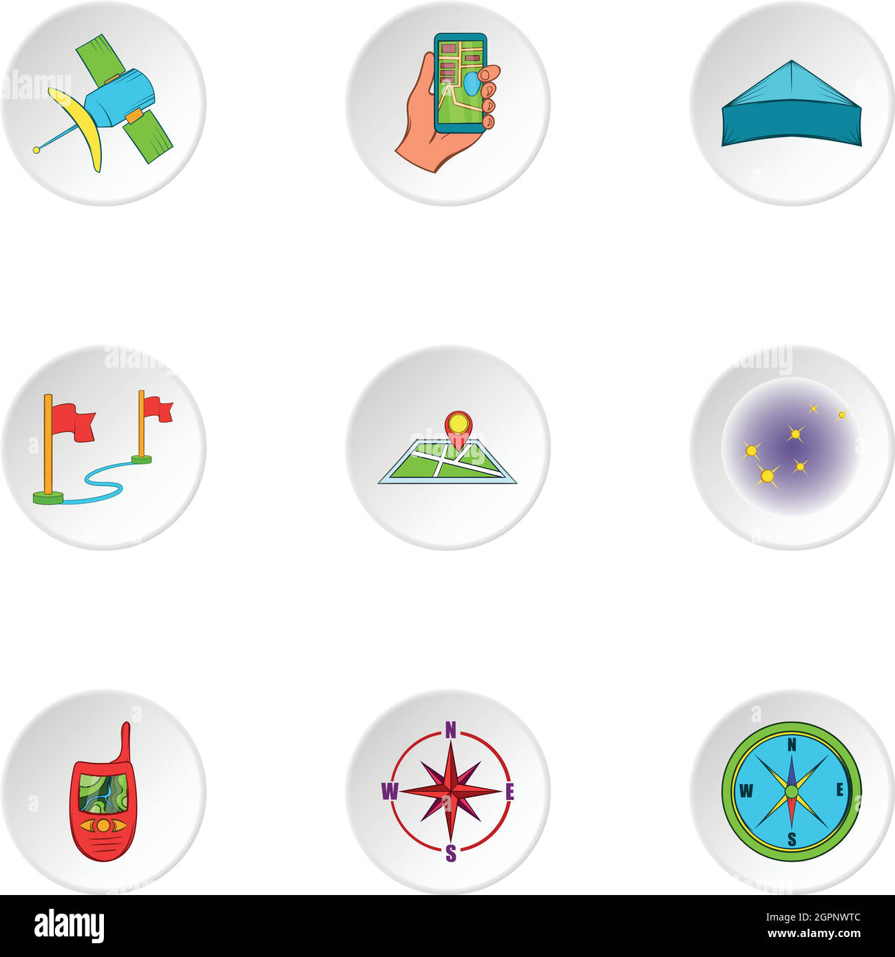Navigation icons set, cartoon style Stock Vector Image & Art - Alamy