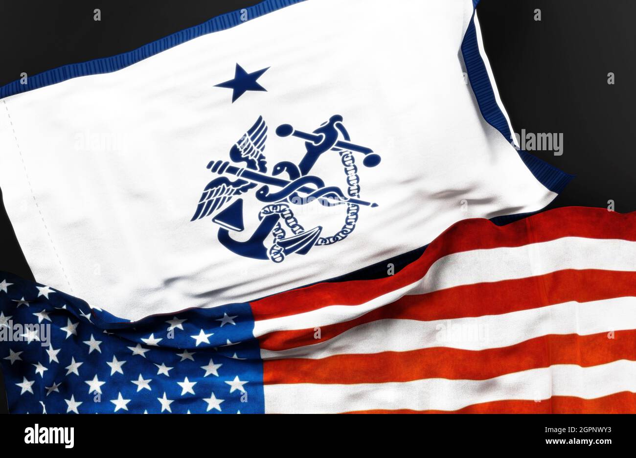 Flag of a 1 to Star Assistant Surgeon General along with a flag of the ...