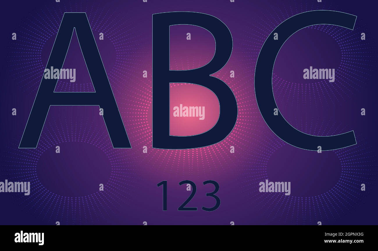 some alphabet and number on abstract dark background Stock Vector Image ...