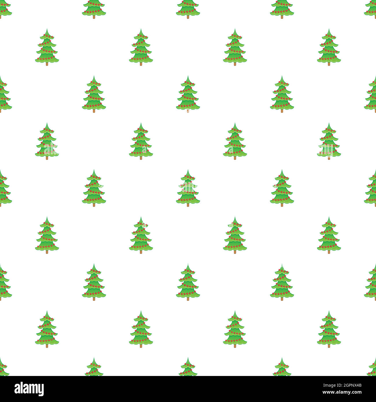 Christmas tree with toys pattern, cartoon style Stock Vector Image ...