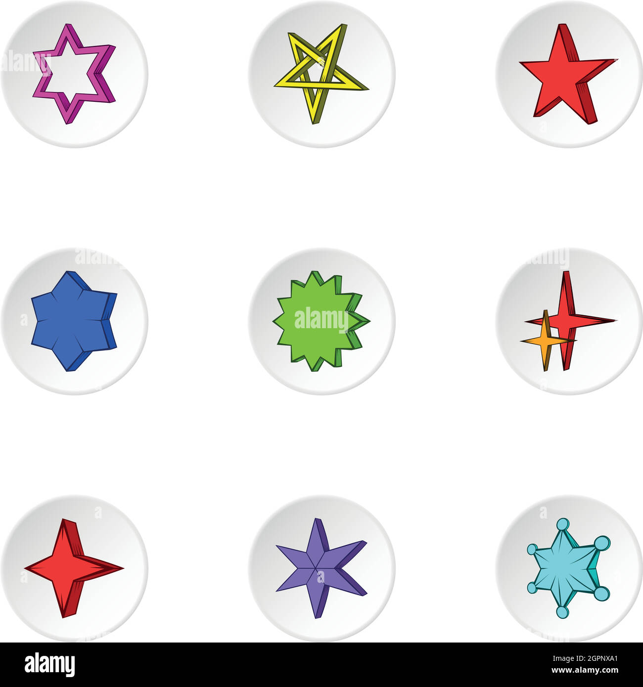 Star icons set, cartoon style Stock Vector Image & Art - Alamy