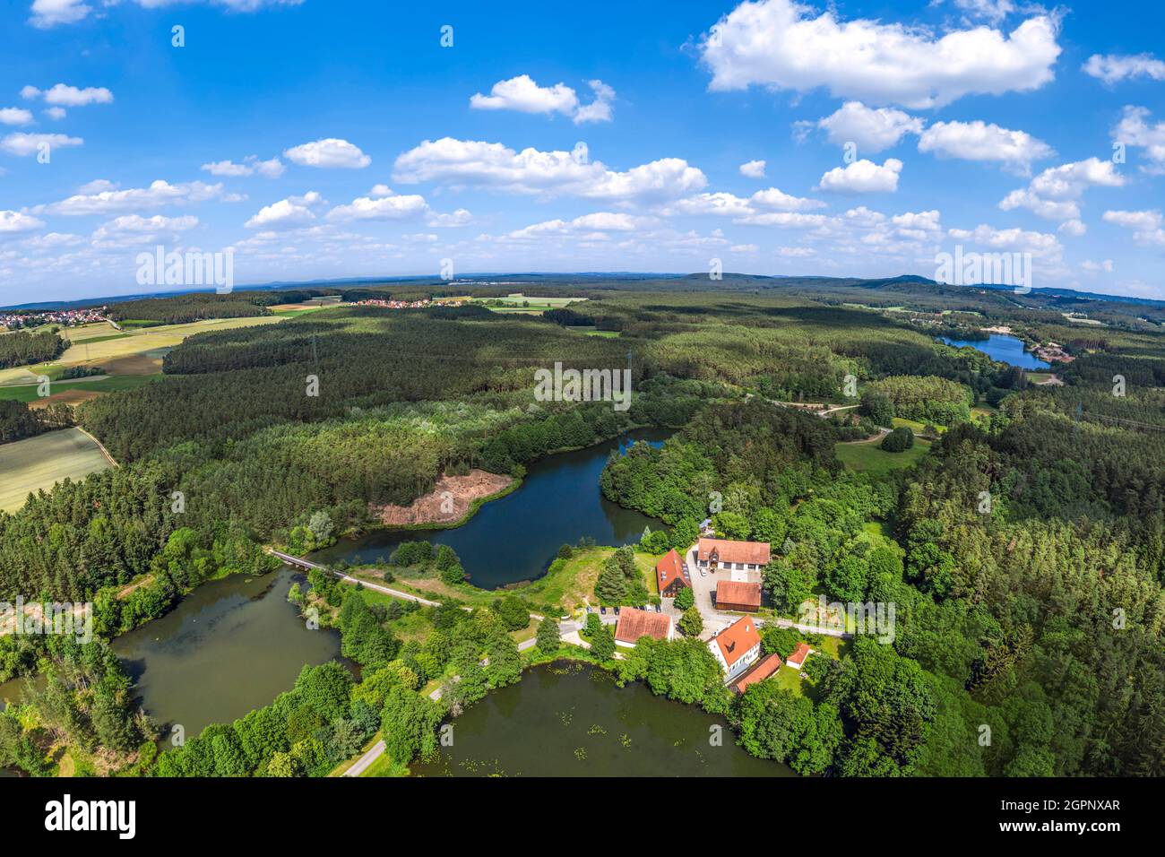 Impressive view to the region around the Brombachsee dam Stock Photo ...