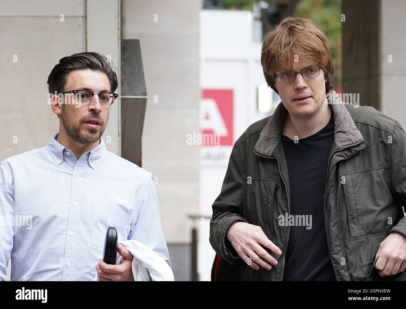 Joseph Olswang (left) and Alexander Peat arrives at Westminster ...