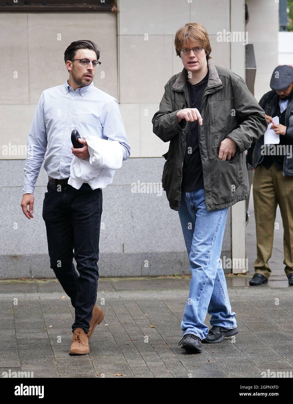 Joseph Olswang (left) and Alexander Peat arrives at Westminster ...