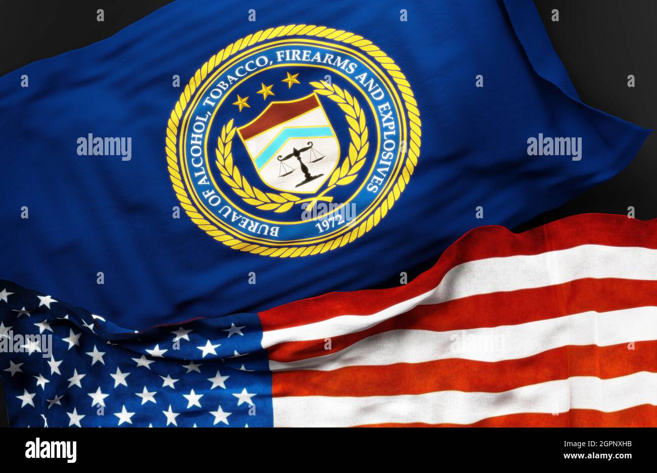 Flag of the Bureau of Alcohol Tobacco Firearms and Explosives along ...