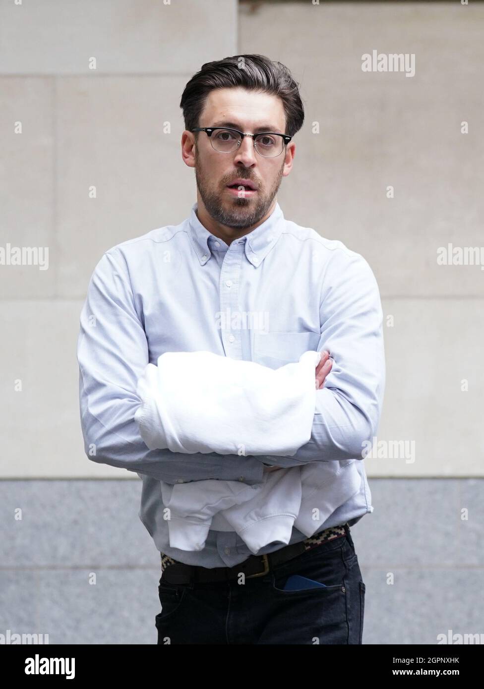 Joseph Olswang, arrives at Westminster Magistrates' Court, London ...