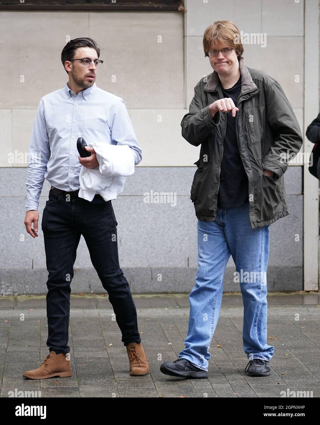 Joseph Olswang (left) and Alexander Peat arrives at Westminster ...