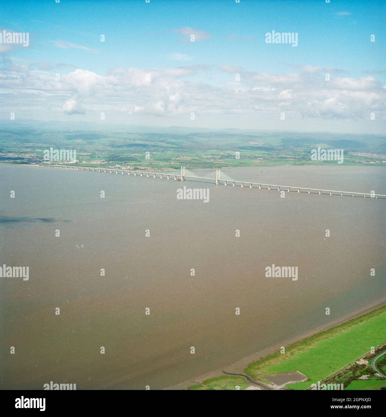 An aerial view of the Second Severn Crossing from the south-east. The ...