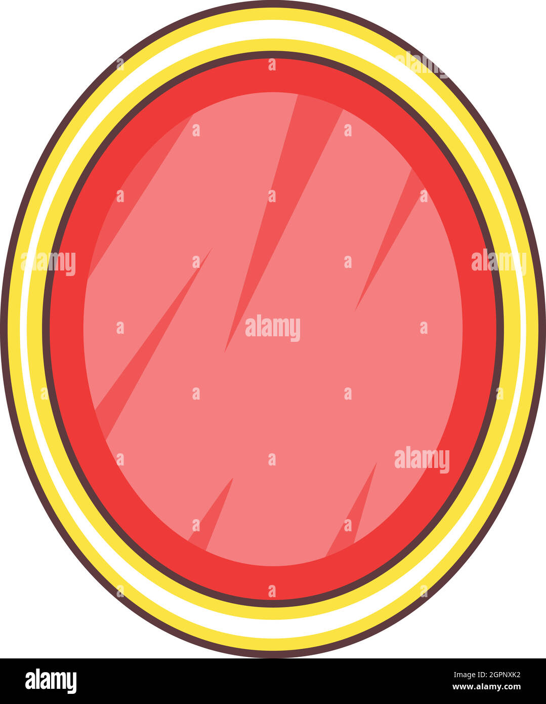Shield in the form of an oval icon, cartoon style Stock Vector Image ...
