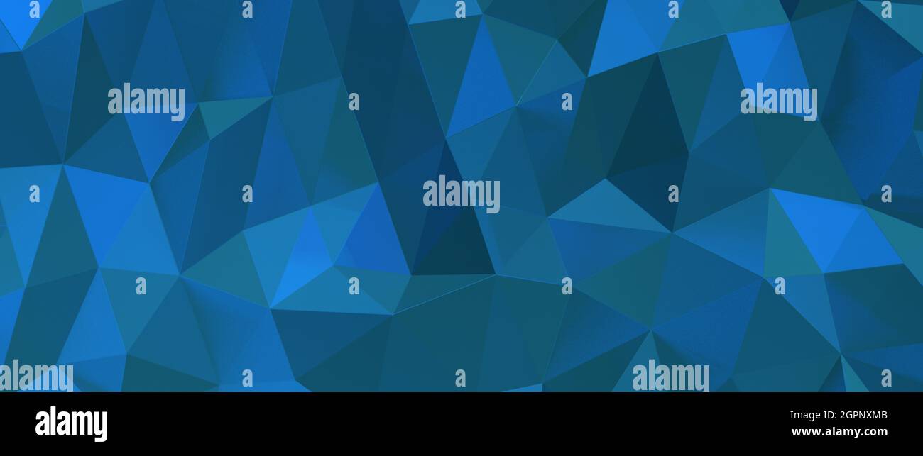 3D rendering of an abstract dark blue low poly background Stock Photo ...