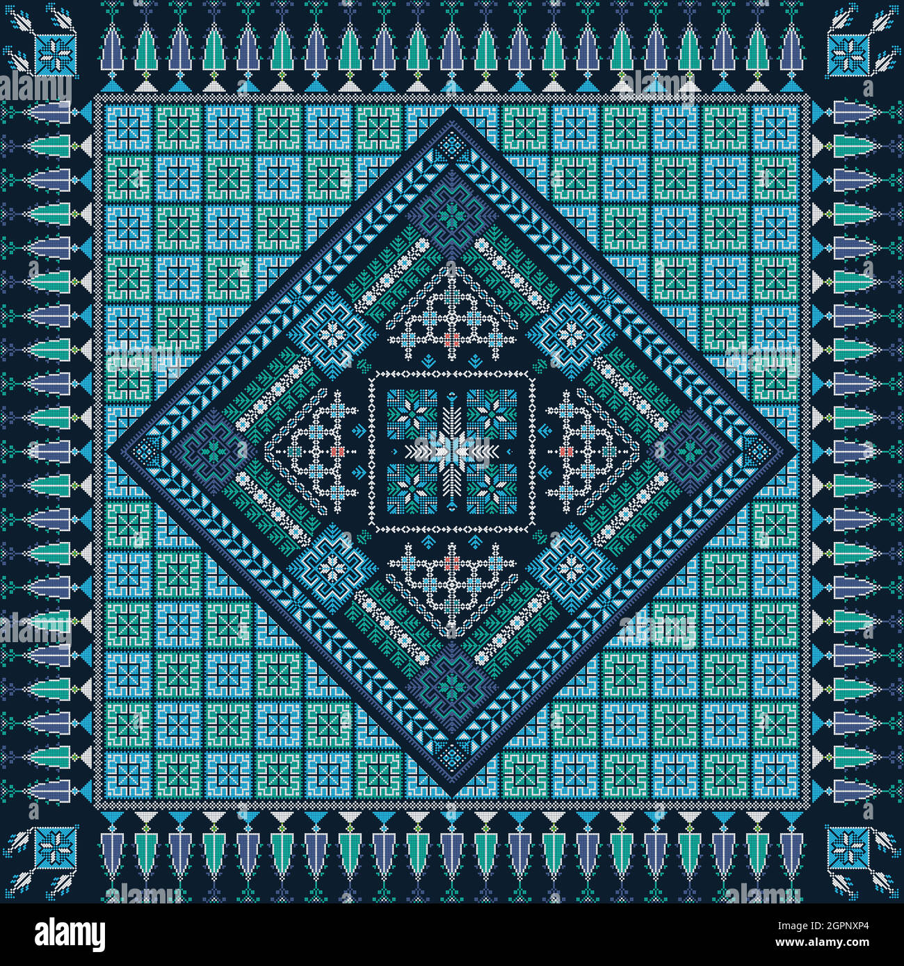 Traditional Palestinian Embroidery Pattern 11 Stock Vector Image & Art ...