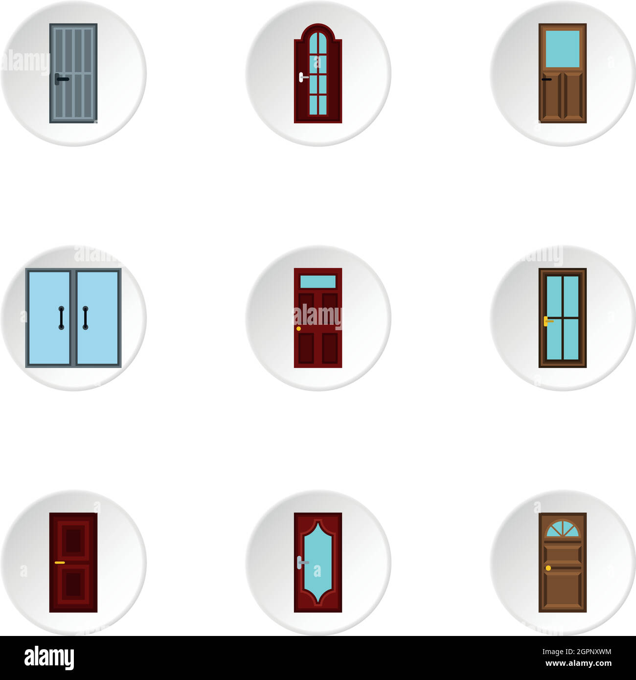 Security doors icons set, flat style Stock Vector Image & Art - Alamy