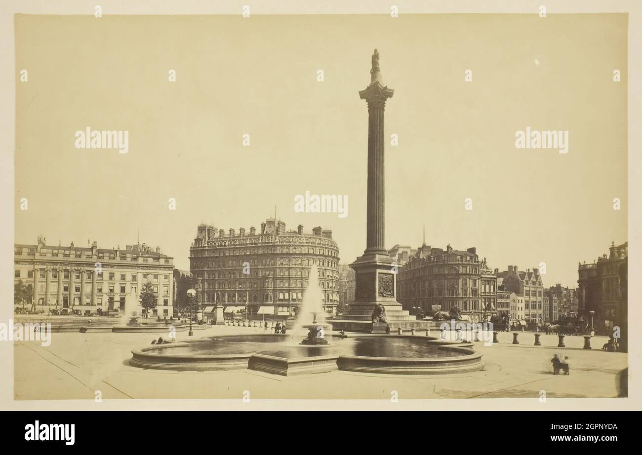 Trafalgar Square, 1850-1900. [Nelson's Column and the fountains ...