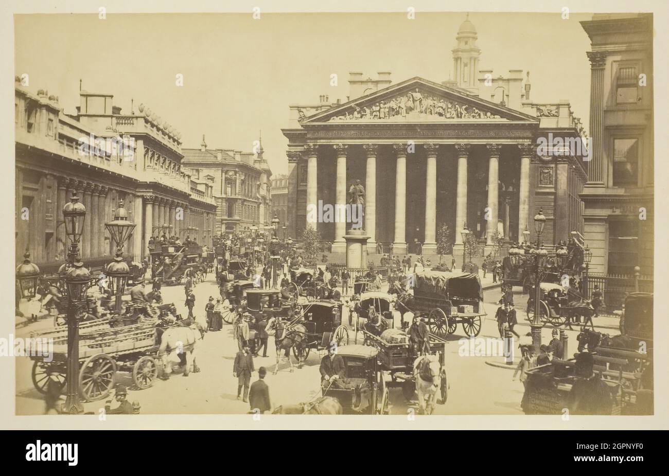The Royal Exchange, 1850-1900. [Horse-drawn traffic in the financial ...