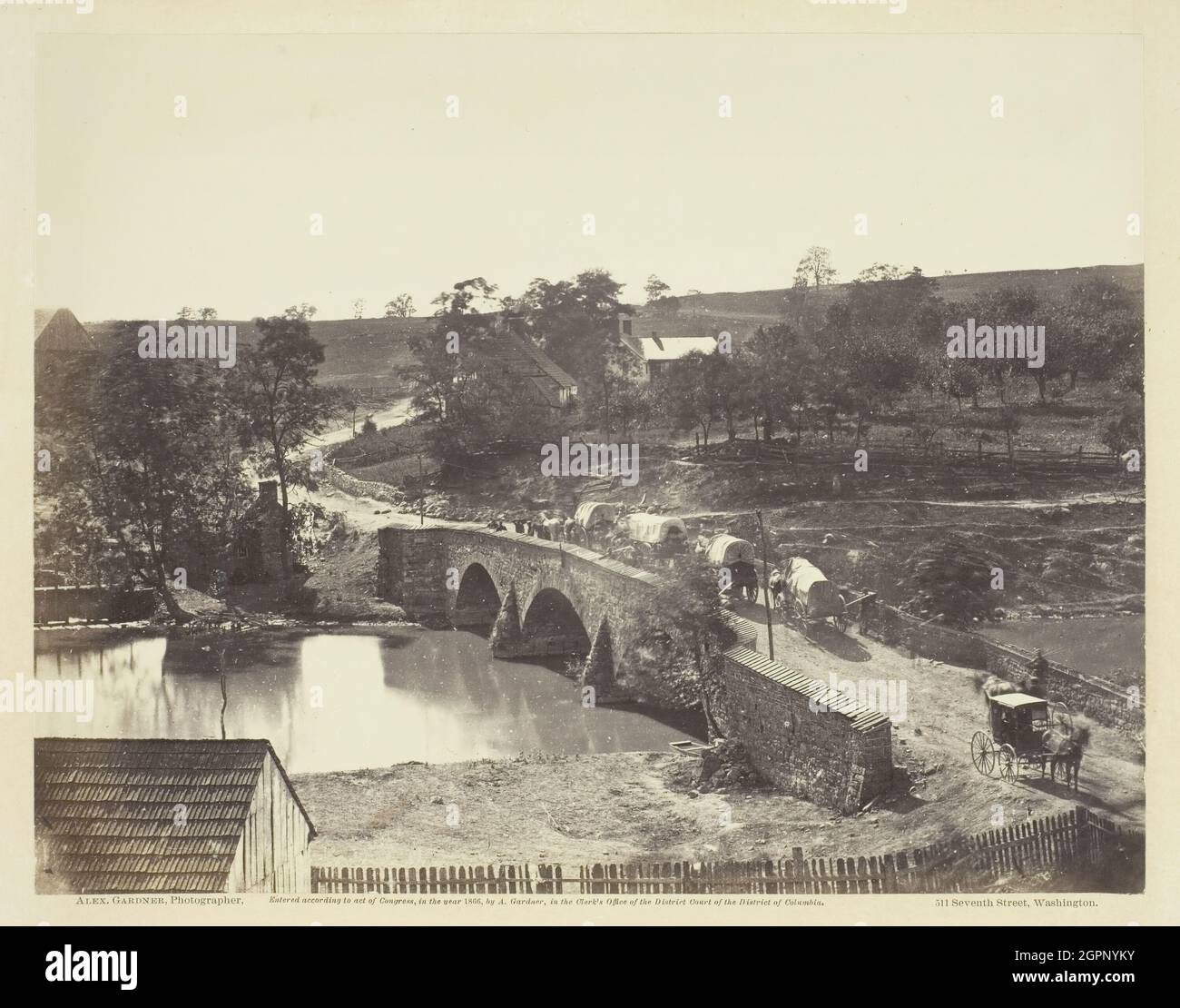 Antietam Bridge, Maryland, September 1862. [Scene from the American ...