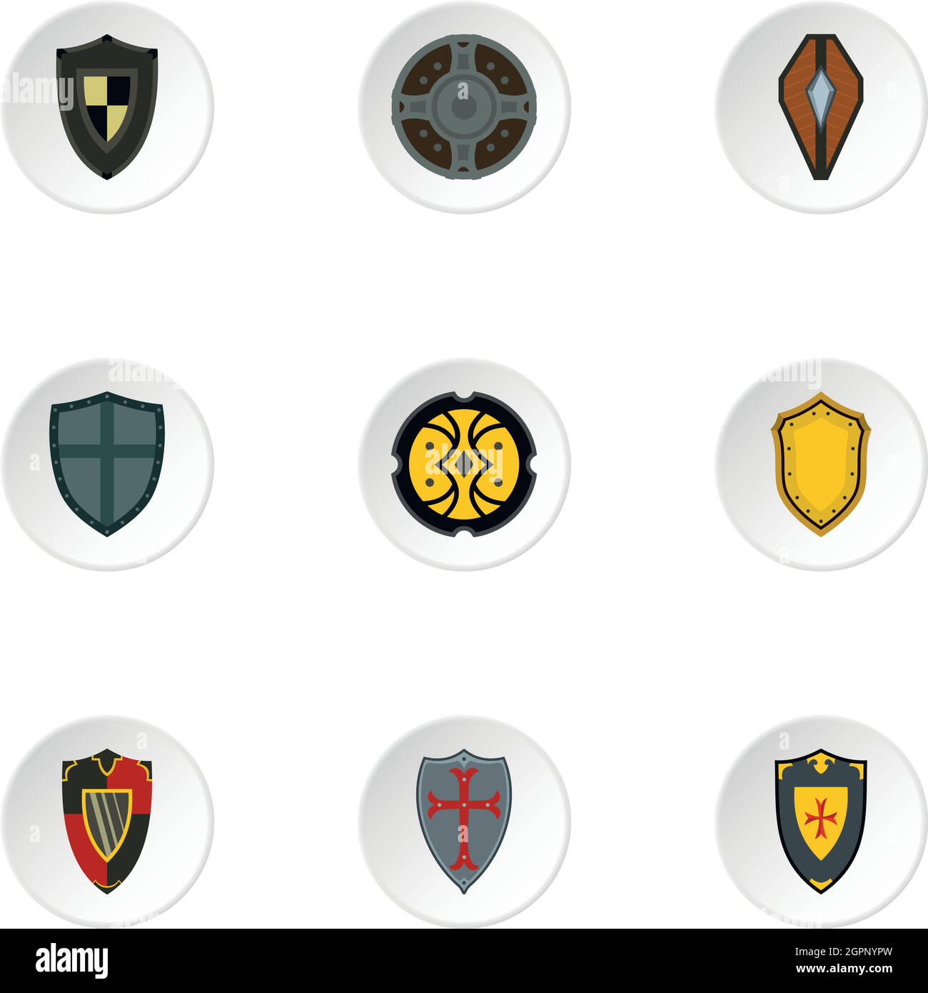 Shield vector icons flat Stock Vector Images - Alamy