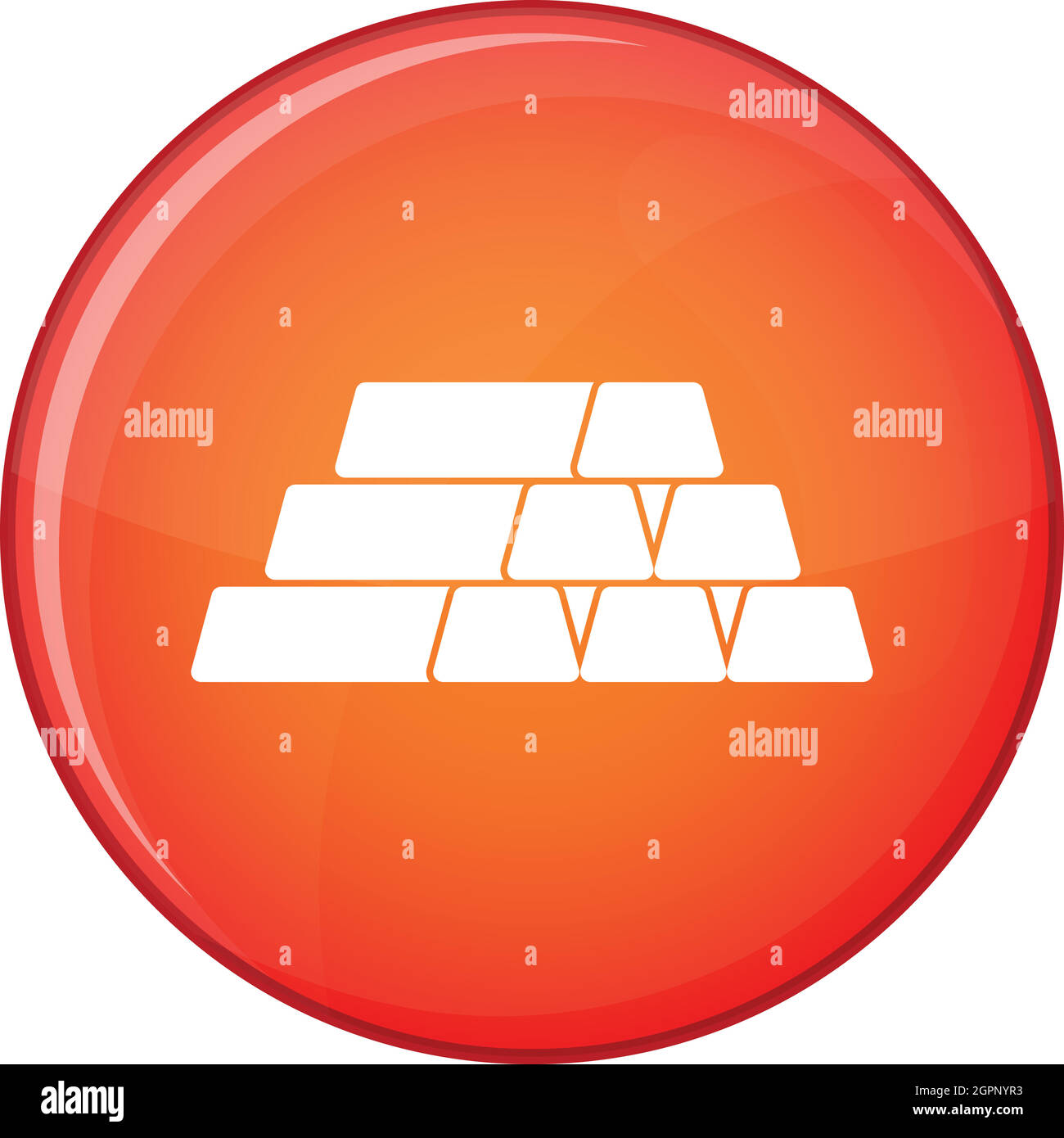 Gold bar icon flat hi-res stock photography and images - Alamy