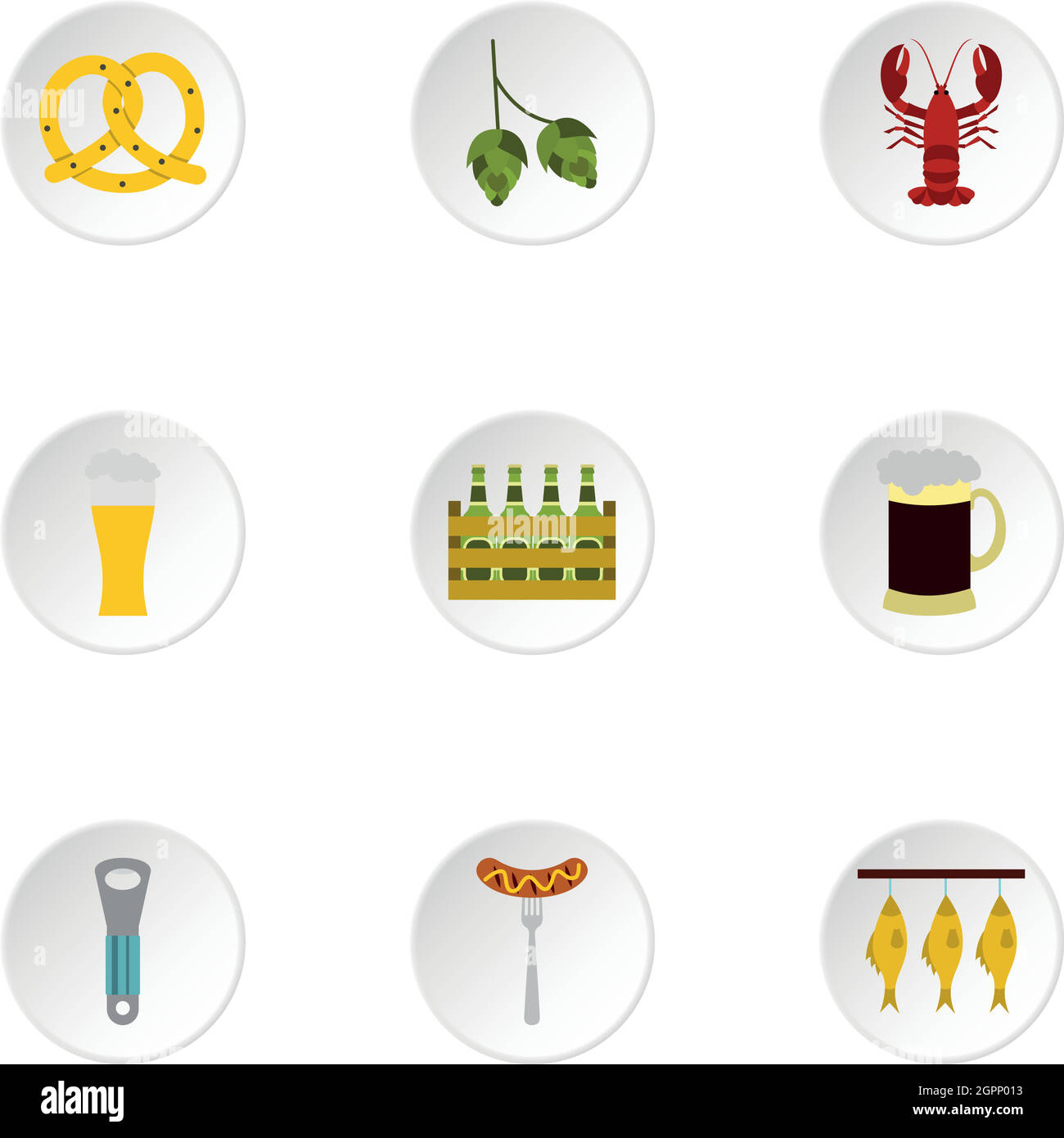 Alcoholic beverage icons set, flat style Stock Vector Image & Art - Alamy