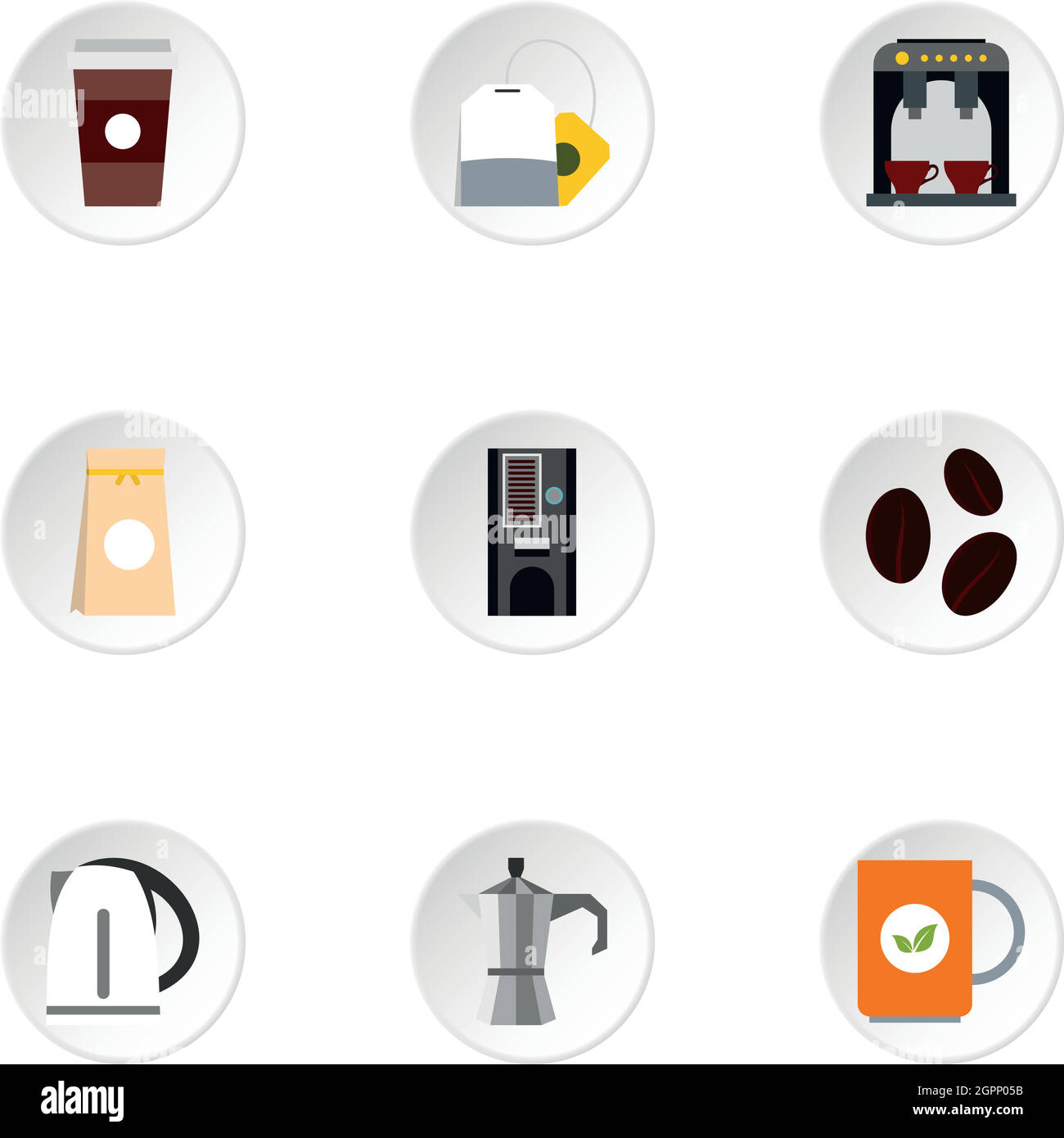 Beverage icons set, flat style Stock Vector Image & Art - Alamy