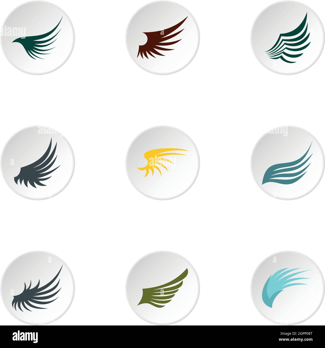 Wings of bird icons set, flat style Stock Vector Image & Art - Alamy
