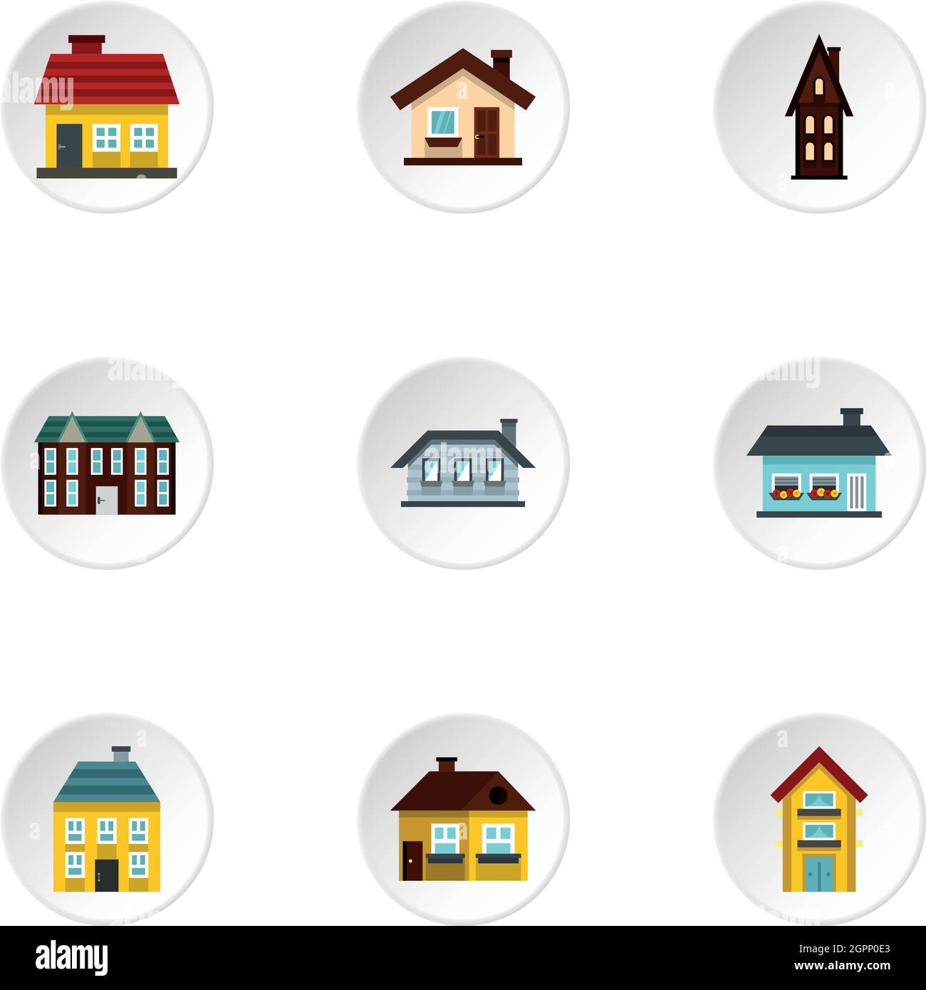 Two story brick house Stock Vector Images - Alamy