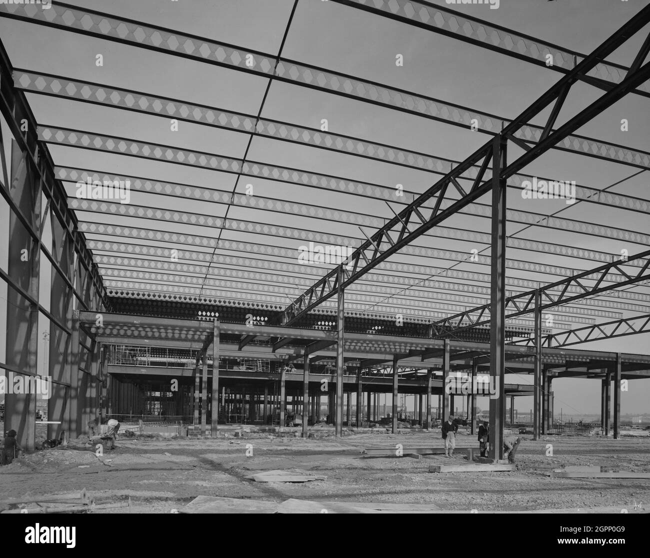 A view of the steel frame of the Wills tobacco factory at Hartcliffe ...