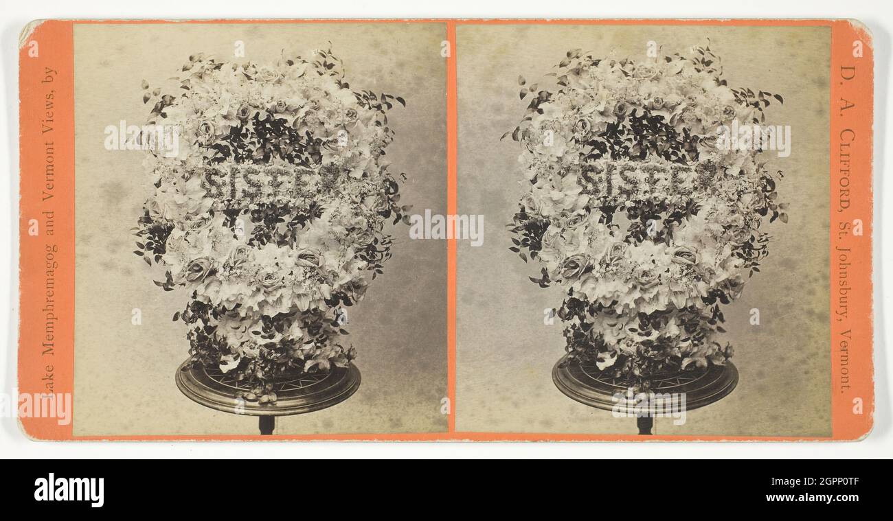 Flower Piece at Kate Bemis' Funeral, April 13, 1886. [Floral tribute ...