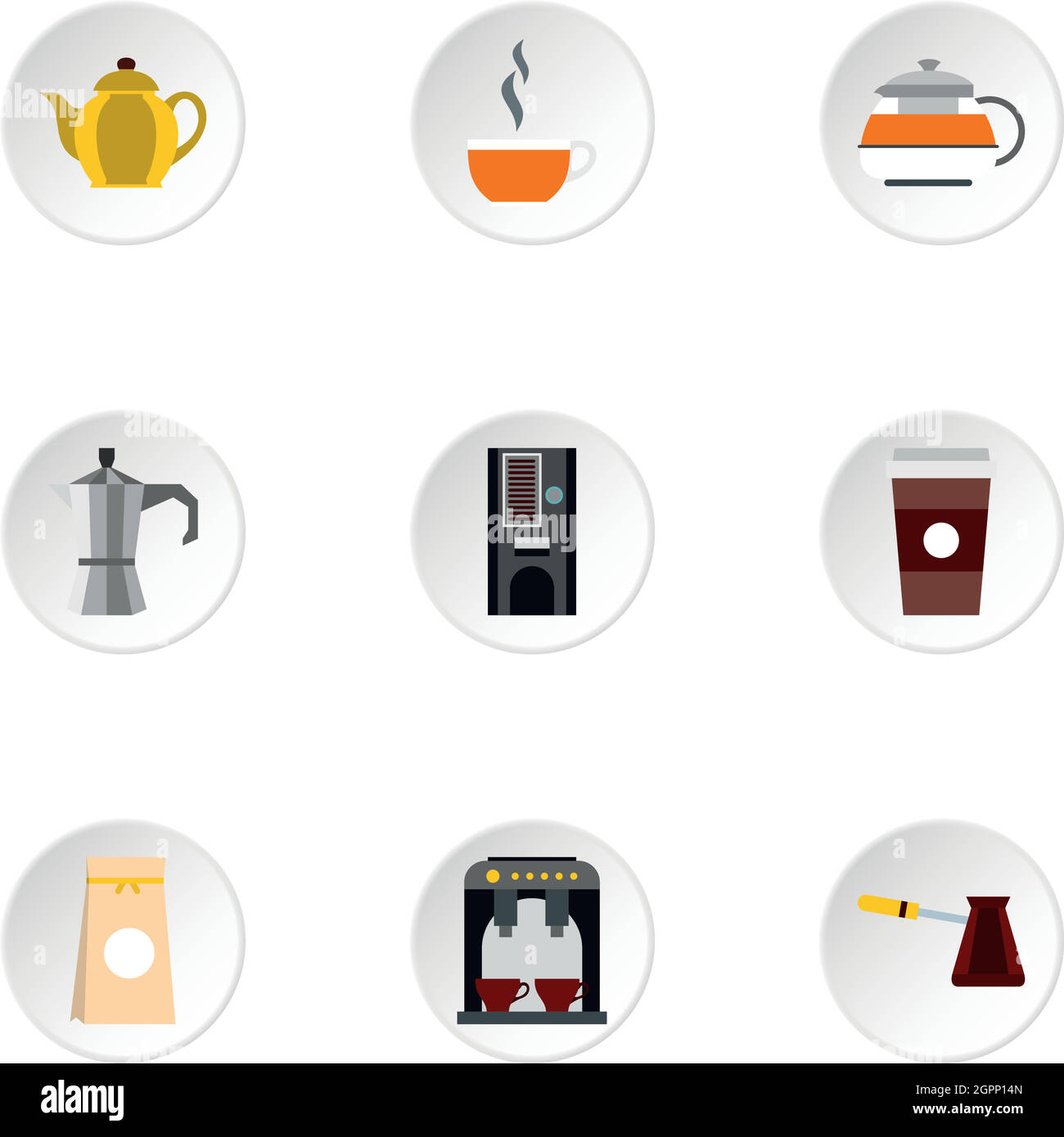 Coffee icons set, flat style Stock Vector Image & Art - Alamy