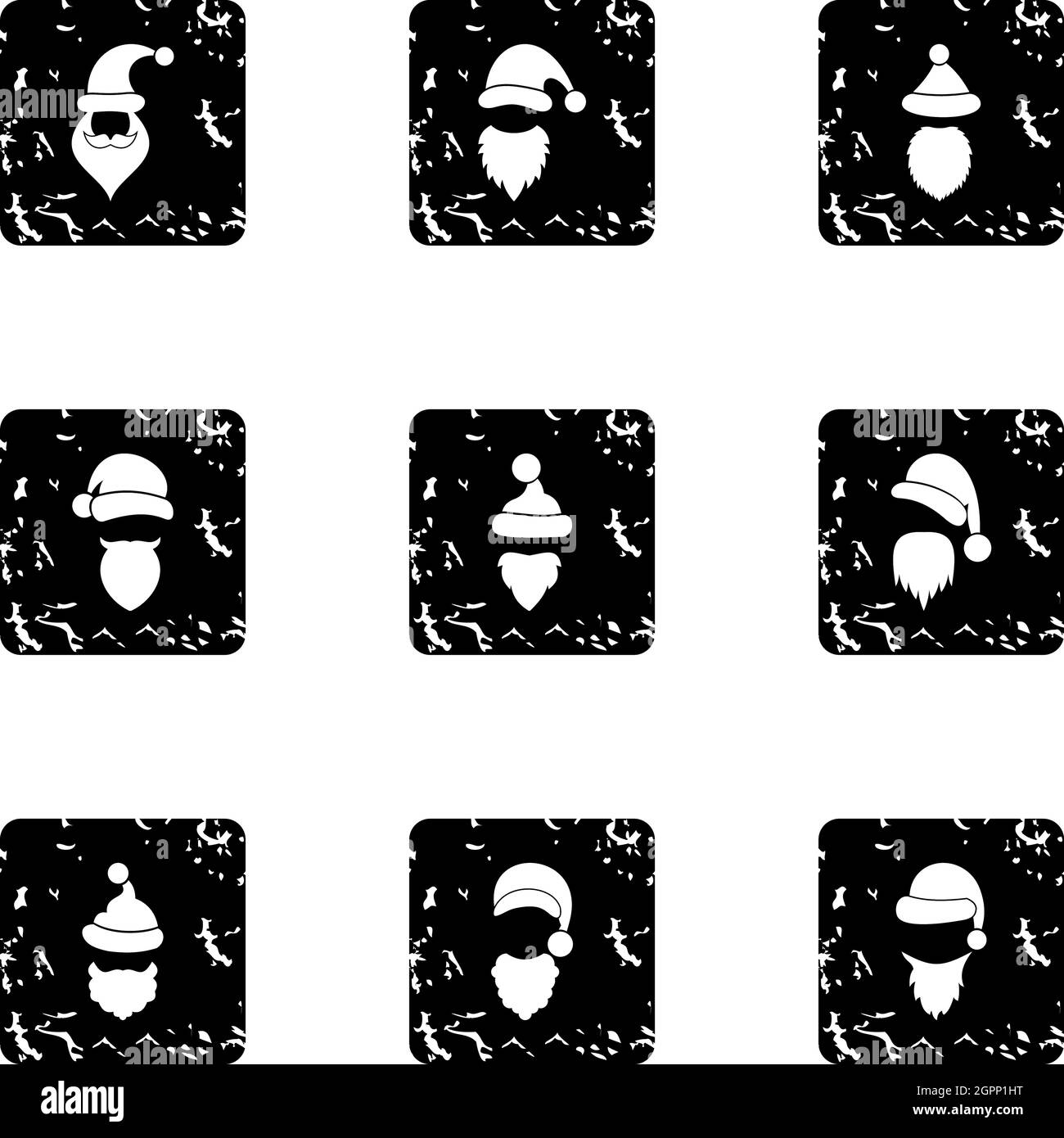 Set santa hat icon Black and White Stock Photos & Images - Alamy