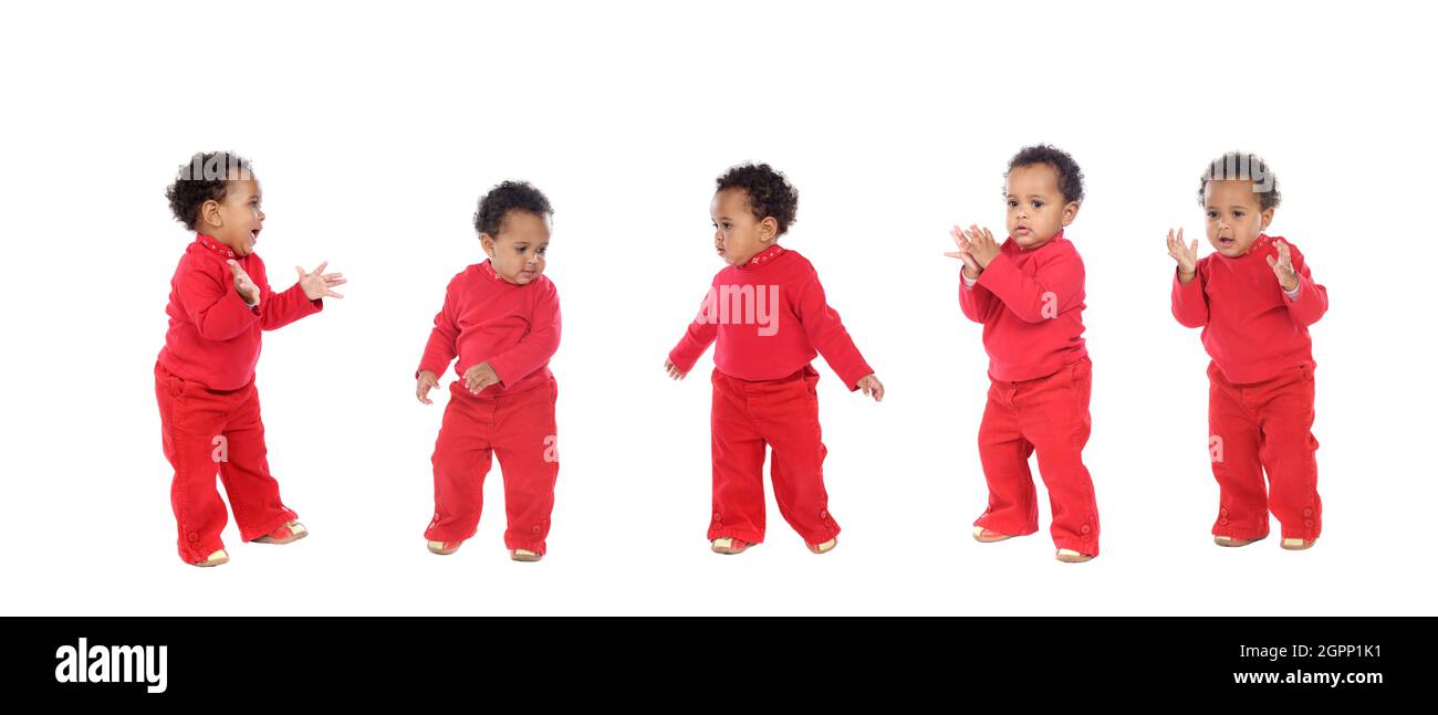 Funny african baby isolated on white background Stock Photo - Alamy