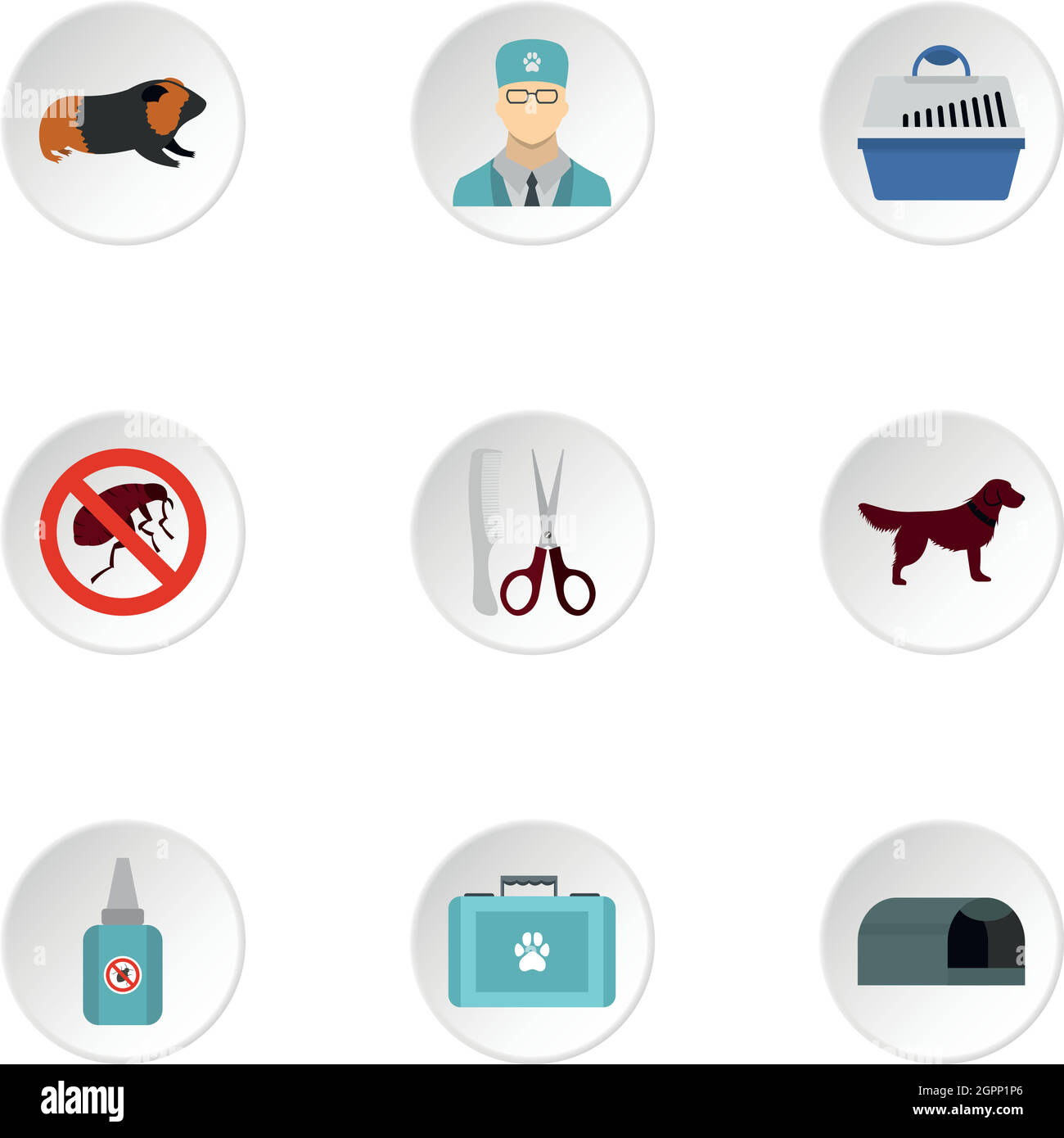 Veterinarian icons set, flat style Stock Vector Image & Art - Alamy
