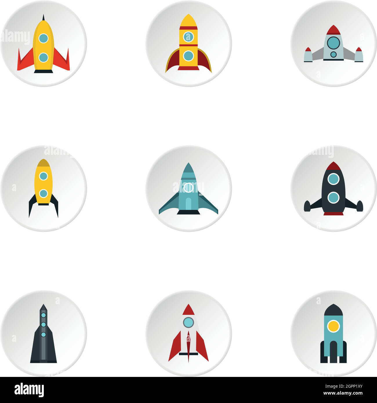 Flight in cosmo icons set, flat style Stock Vector Image & Art - Alamy