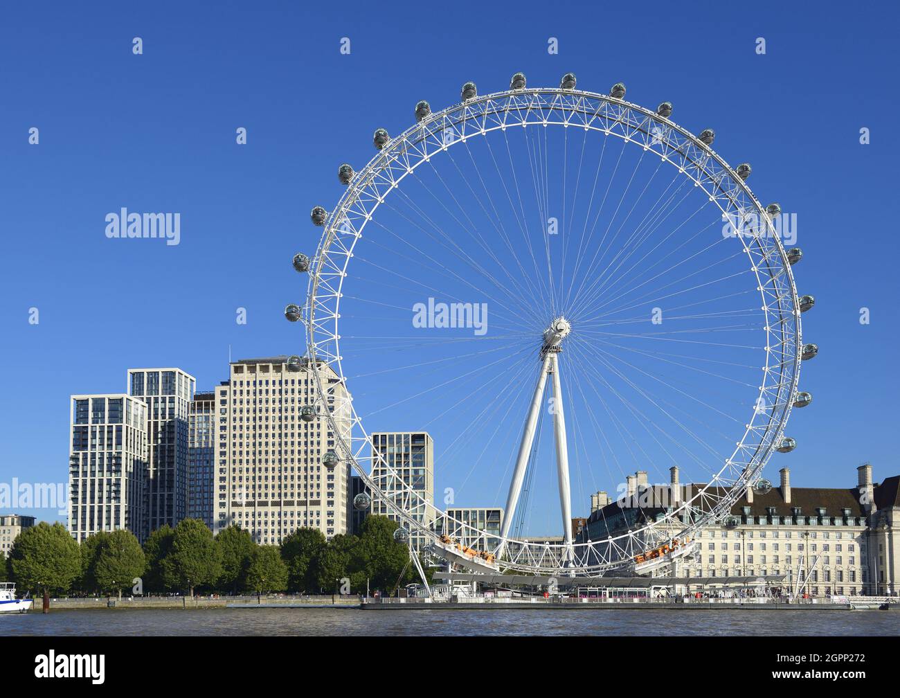 London, England, UK. The London Eye / Millennium Wheel, the Shell ...