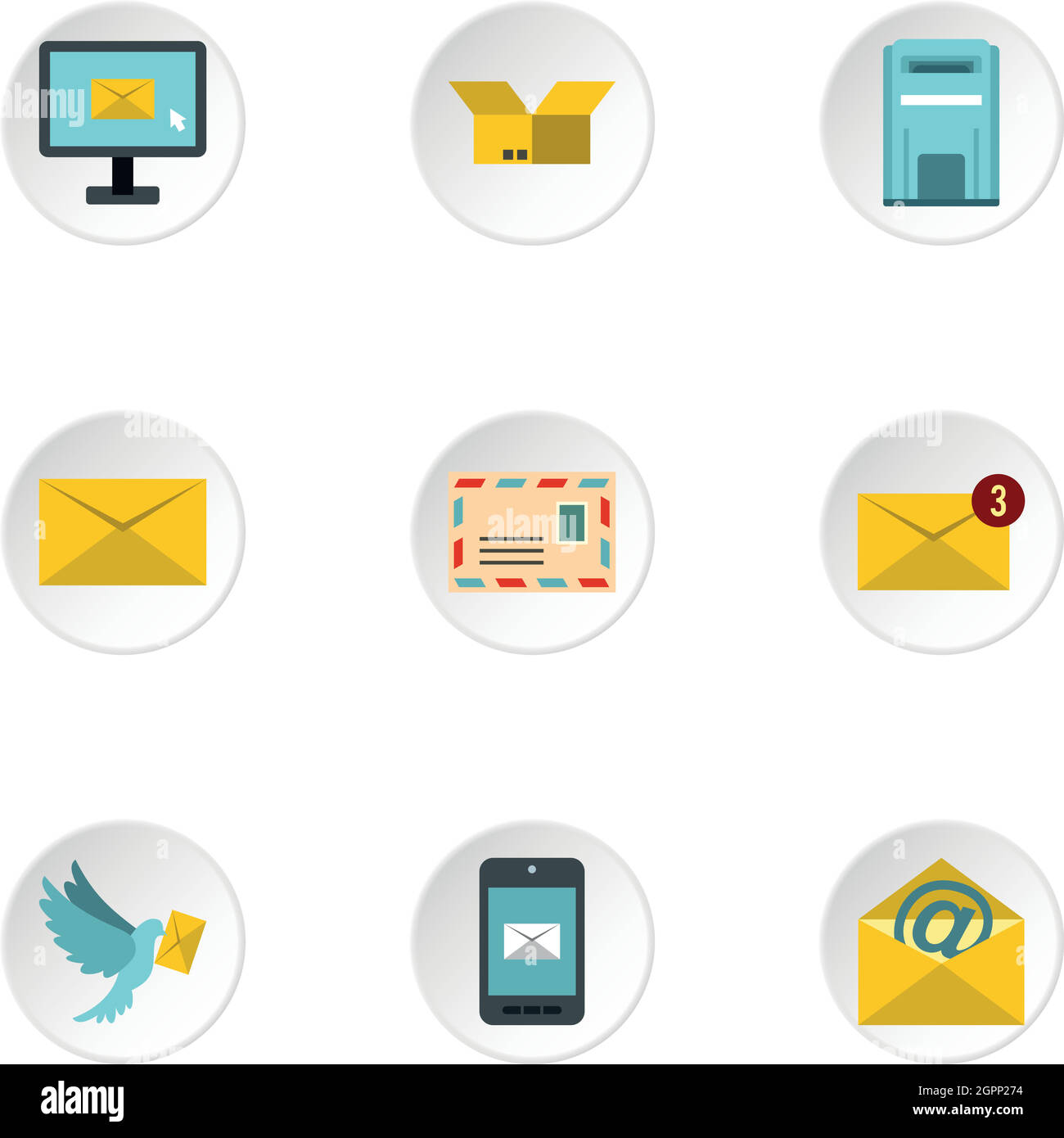 E-mail icons set, flat style Stock Vector Image & Art - Alamy