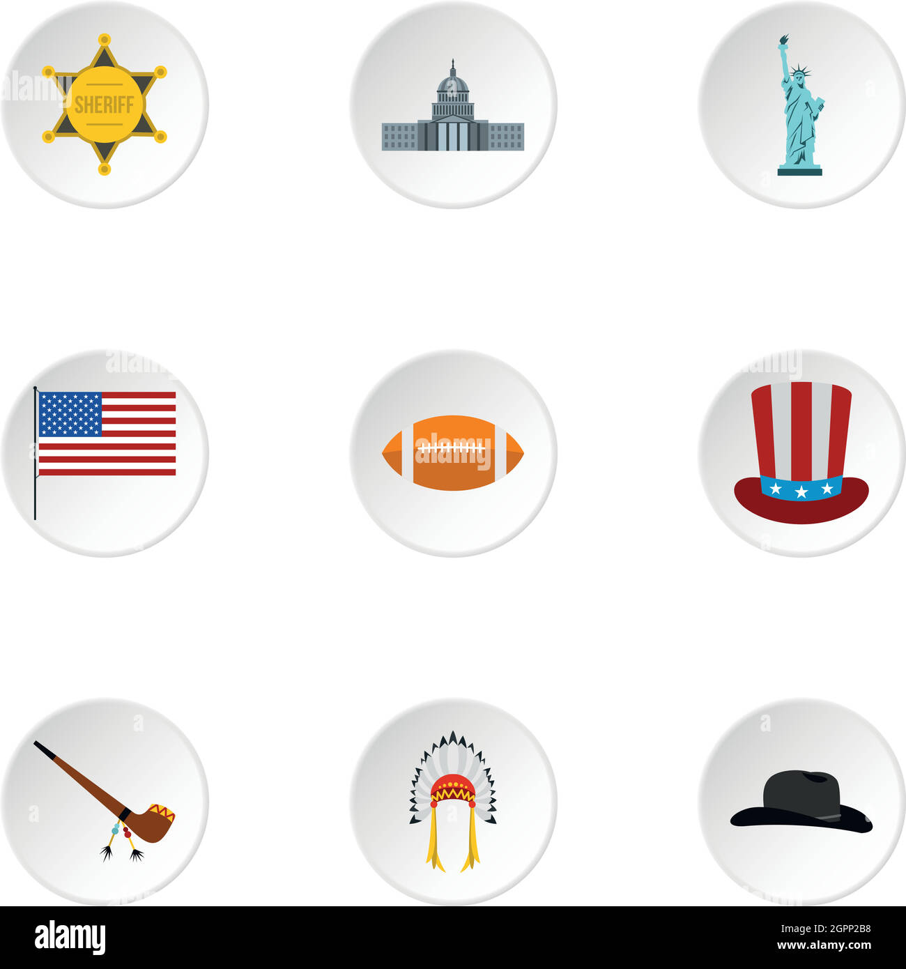 Country USA icons set, flat style Stock Vector Image & Art - Alamy