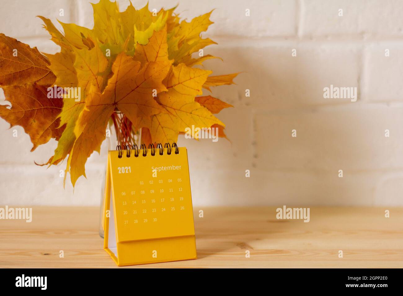 Tear-off calendar for September 2021. A desktop calendar for planning ...