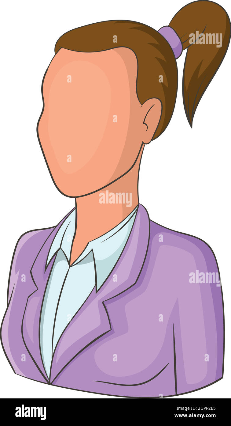 Woman with ponytail avatar icon, cartoon style Stock Vector Image & Art ...