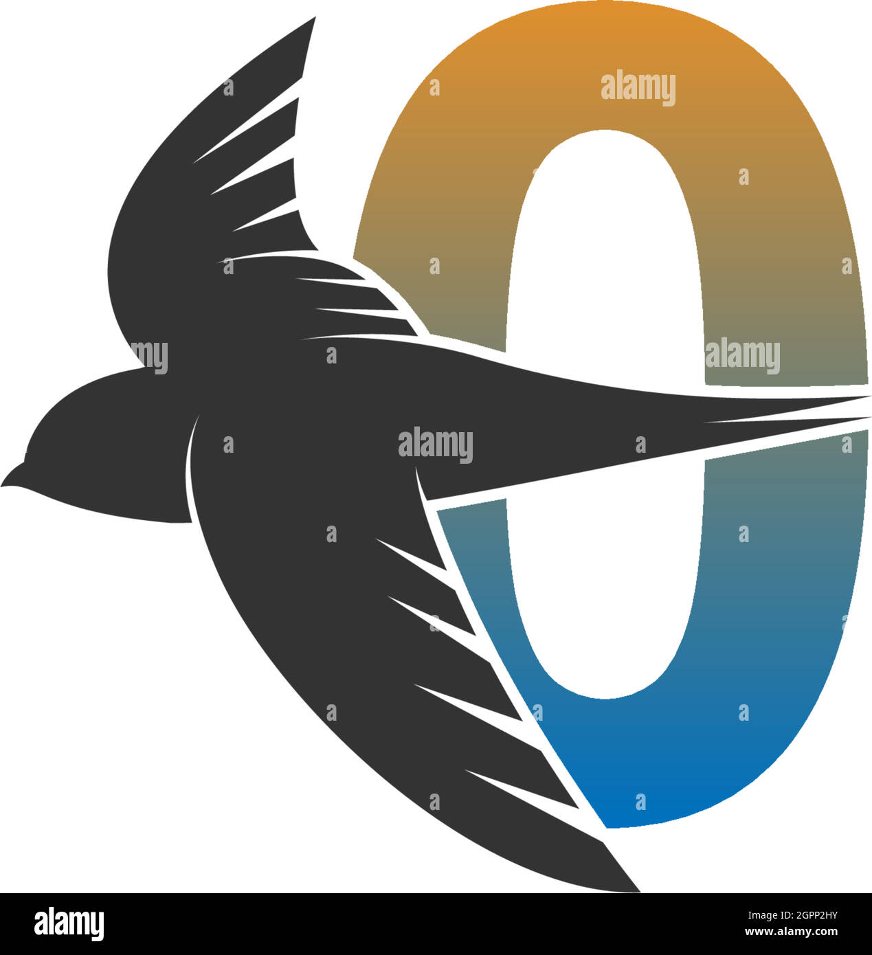Number zero logo with swift bird icon design vector Stock Vector Image ...