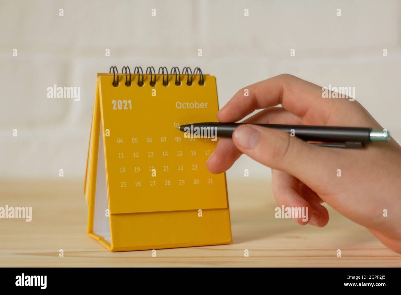 Tear-off calendar for October 2021. Desktop calendar for planning and ...