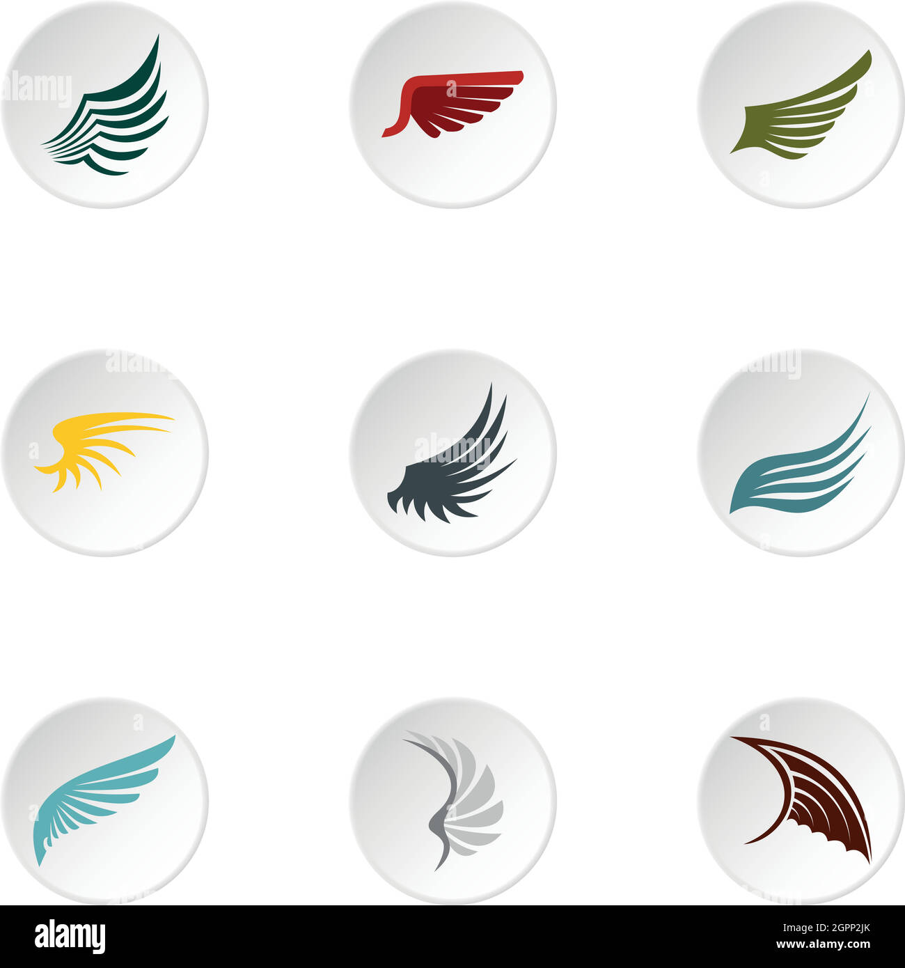 Wings icons set, flat style Stock Vector Image & Art - Alamy